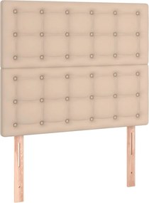 Box spring postel matrace a LED cappuccino 80x200 cm umělá kůže 3135914
