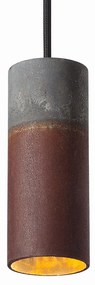 Svěšené válcové železné svítidlo Roest Vertical Dekor: Rez / Zinek, Výška: 150 mm