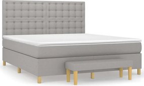 Box spring postel s matrací světle šedá 160 x 200 cm textil 3137485
