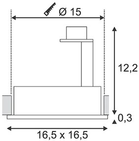 SLV 113541 New Tria 150, bílá zápustná bodovka, 1x75W GU10 ES111, 16,5x16,5cm