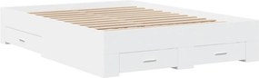 Rám postele se zásuvkami bílý 140 x 190 cm kompozitní dřevo 3280398
