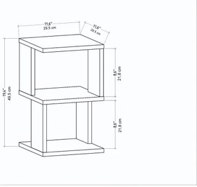 Noční stolek ZUNA dub/bílá