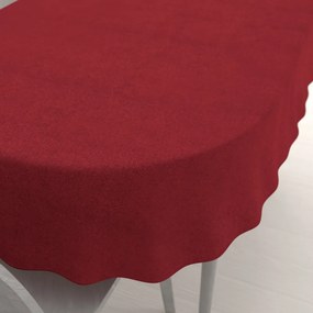 Biante Oválný ubrus/imitace broušené kůže Alcantara ALC-018 Vínově červený 140x220 cm