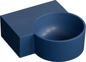OMNIRES Ovo M+ - Umyvadlo 34x35 cm, bez přepadu, bez otvoru pro baterii, levé, matná modrá OVO335UWLMB