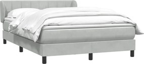 Box spring postel s matrací světle šedá 160x210 cm samet 3317529