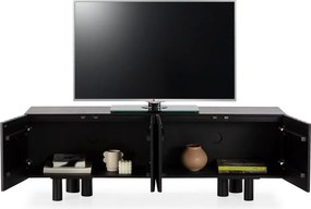 Černý TV stolek z mangového dřeva 160x55x40 cm Tamira – MOME