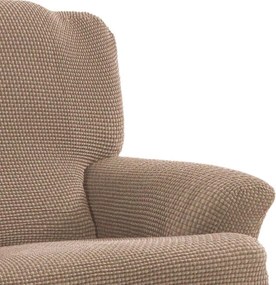 Super strečové potahy NIAGARA oříšková sedačka s otomanem vlevo (š. 200 - 300 cm)