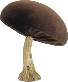 Dekoracja Velvet Mushroom 12 cm brown