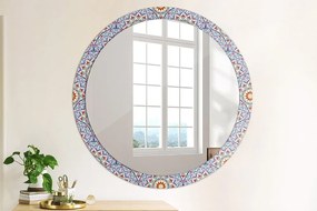 Kulaté dekorativní zrcadlo na zeď Orientální barevné složení fi 100 cm