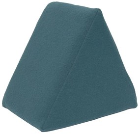 OnaDnes -20% Modrý trojúhelníkový vlněný puf Kave Home Jalila 40 x 25 cm