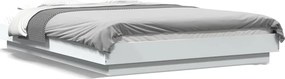 vidaXL Rám postele s LED osvětlením 135x190 cm kompozitní dřevo [3281137] Barva: Bílá