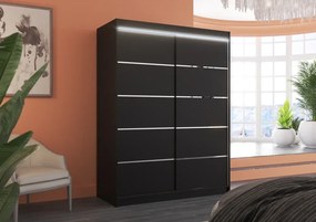 Posuvná skříň s LED osvětlením LUFT 150 černá
