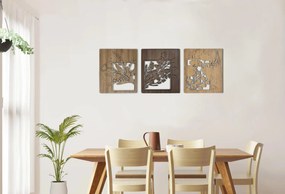 Li-Go "Květy triptych" Dřevěné obrazy 55x65 cm s hloubkou 23 mm Provedení povrchu 3xobraz: dub světlý/dub/ořech