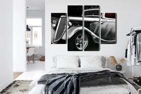 Vícedílný obraz Hot Rod Auto Ve Vintage Stylu Nedostatek Nedostatek Plátno Canvas 160x120