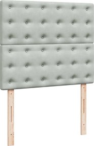 Box spring postel s matrací světle šedá 120 x 200 cm samet 3292322