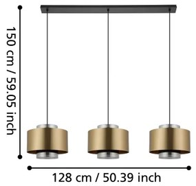 Eglo 390067 - Lustr na lanku DUGLIA 3xE27/40W/230V zlatá