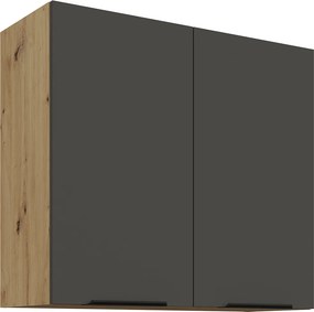 ARIA pa | horní skříňka 80 G-72 2F policová | 80 cm | ANTI FINGERPRINT povrch | artisan/šedá grafit