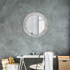Kulaté dekorativní zrcadlo na zeď Šedý beton fi 60 cm