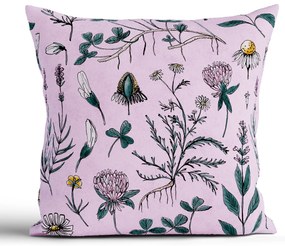 MK Lůžkoviny Bavlněný povlak na polštář Renforcé 40 x 40 cm - Herbář starorůžový