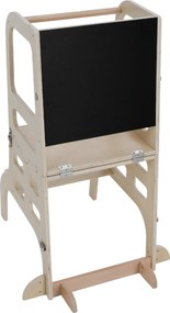 Montessori učící věž 3v1 s tabulí MONTI - přírodní