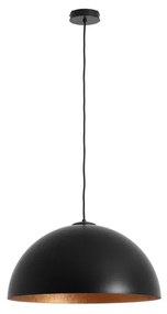 Černé závěsné svítidlo s detailem v měděné barvě CustomForm Lord, ø 50 cm