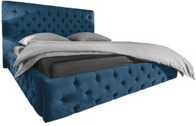 OnaDnes -20% Moebel Living Modrá sametová postel Vivian 180 x 200 cm