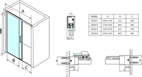 Gelco, FONDURA sprchové dveře 1100mm, čiré sklo, GF5011