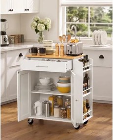 Kuchyňský ostrůvek s úložným prostorem VEVOR, 640 × 380 × 15 mm – 795 × 397 × 870 mm