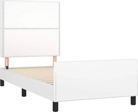 Rám postele s čelem bílý 100x200 cm umělá kůže 3125495