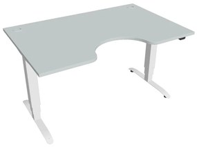 Hobis Motion Elektr. nastavitelný stůl 140x90 - HOBIS ERGO MOTION MSE 3 1400 Dekor stolové desky: šedá, Barva kovové podnože: bílá