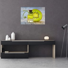 Skleněný obraz - detail rozkrojené kiwi (70x50 cm)