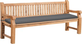 Teaková lavice Jackson s sedací polštář 220 cm + teak – tmavě šedá