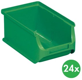 Plastové boxy PLUS 2, 102 x 160 x 75 mm, zelené, 24 ks