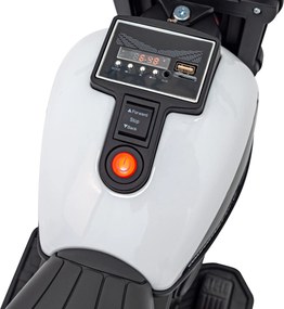 Ramiz Elektrická motorka Chopper FASTER pro děti bílá + FM rádio + audio panel + LED