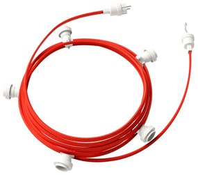 creative cables Hotový světelný řetěz LUMET 7,5 m je sestavený z 5 bílých objímek, háčku a zástrčky Barva kabelu: Tmavě zelená - CM21