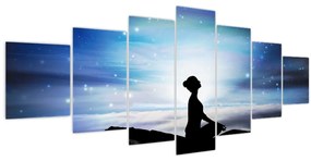 Obraz meditující ženy (210x100 cm)
