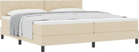 Postel s boxspringem s čelo Krémová 200 x 200 cm textil 3338795