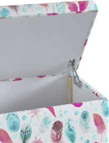 Čalouněná skříň barva modrá látka vzorované