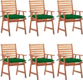 vidaXL Zahradní jídelní židle 6 ks s poduškami masivní akáciové dřevo [3078367] Barva: antracitová