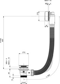 Polysan MARBLE vanová souprava bovden délka 800 mm chrom 11042