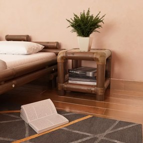 Noční stolek, bambus, 40x40x40 cm, tmavě hnědý,  244608 HangarStore.cz