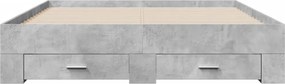 Rám postele se zásuvkami betonově šedý 160 x 200 cm kompozit 3280373