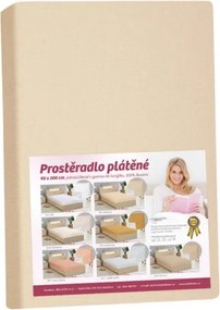 Bellatex Prostěradlo plátěné s gumou 90x200 cm béžová