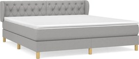 Box spring postel s matrací světle šedá 160 x 200 cm textil 3127053