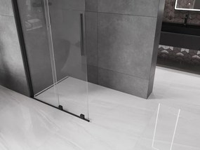Mexen Velar posuvná sprchová stěna Walk-in 110 x 200 cm, transparentní 8 mm, černá - 871-110-000-03-70