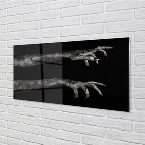 akrylový obraz Černé pozadí špinavé ruce 125x50 cm