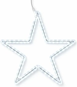 Easy Fix 2D LED světelná hvězda XI., Ø 46 cm, ledově bílá, závěsná, hliník