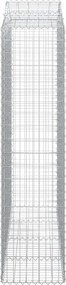 Klenutý gabionový koš 200 x 50 x 200/220 cm pozinkované železo 153400
