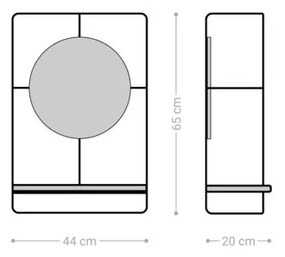 Zrcadlo Cadria 44x18x68 cm přírodní akácie kov černá