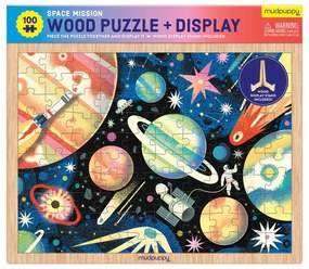 Mudpuppy Dřevěné puzzle Vesmírná mise 100 dílků